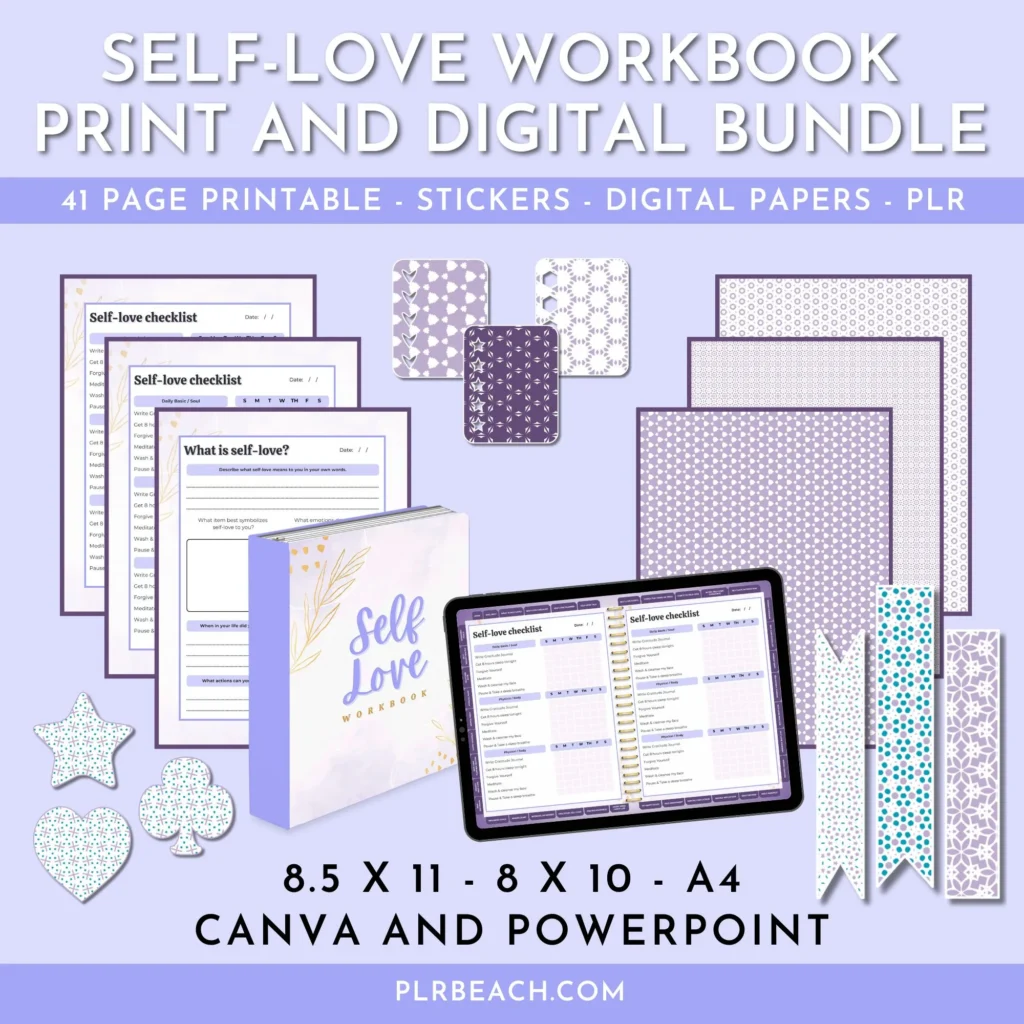 Self-Love Workbook Print and Digital Bundle - Zesty Limes